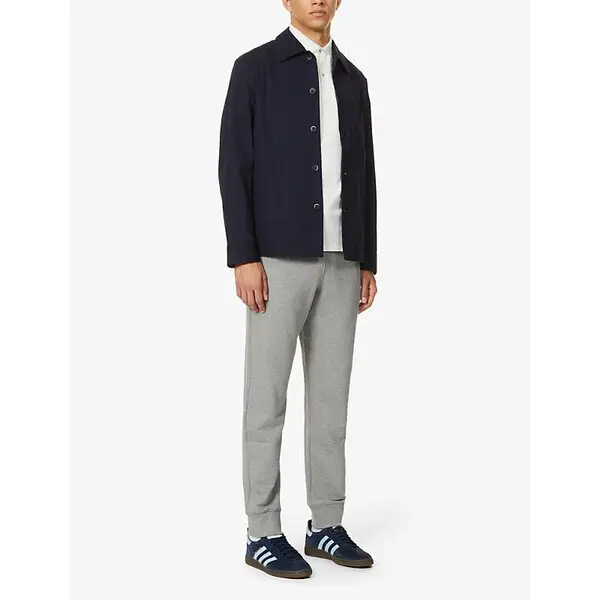 Paul Smith Zebra Brand-embroidered Cotton Jogging Bottoms - Grey Melange