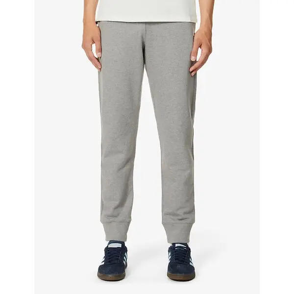 Paul Smith Zebra Brand-embroidered Cotton Jogging Bottoms - Grey Melange