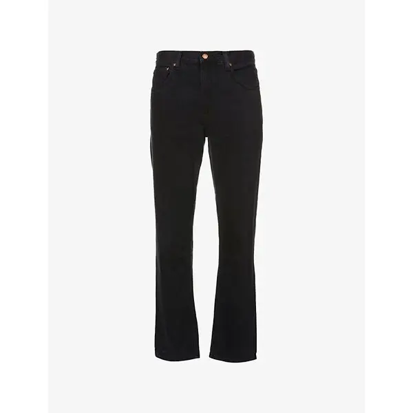 Nudie Jeans Gritty Jackson Slim-fit Straight Denim Jeans - Black Forest