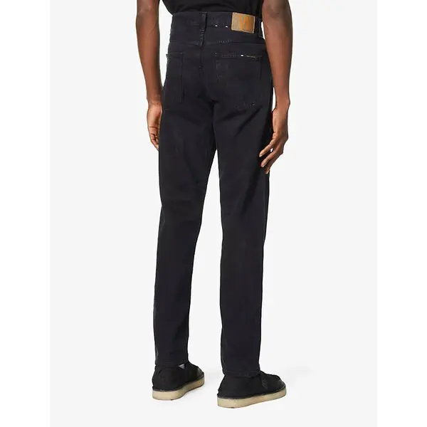 Nudie Jeans Gritty Jackson Slim-fit Straight Denim Jeans - Black Forest