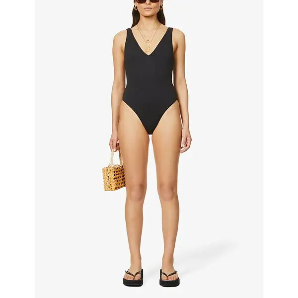 Seafolly Sea Dive V-neck Swimsuit - Black