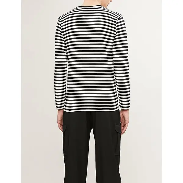 Play Comme Des Garcon Striped Cotton Jumper Xxl - Black