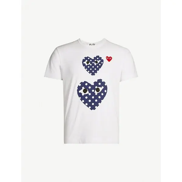 Play Comme Des Garcon Heart-print Cotton-jersey T-shirt