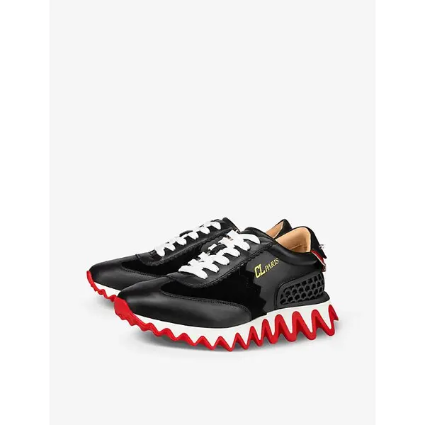CHRISTIAN LOUBOUTIN Loubishark Donna Leather Trainers - Black/loubi