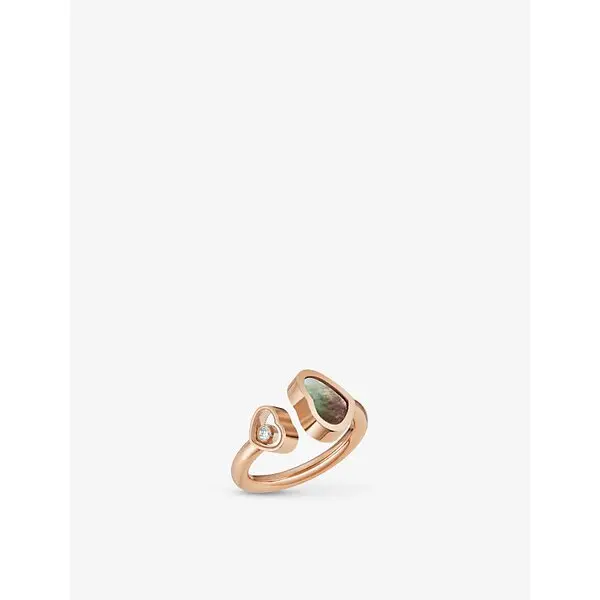 Chopard Happy Hearts 18ct Rose-gold, Diamond And Mother-of-pearl Ring - Rose Gold
