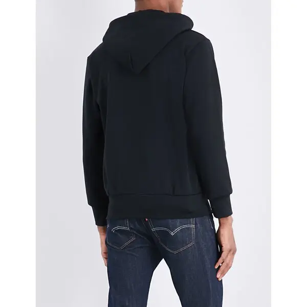 Play Comme Des Garcon Heart-appliquéd Stretch Hoody - Black