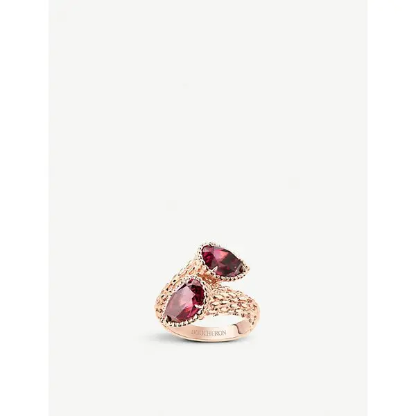 Boucheron Serpent Bohème Gold And Rhodolite Ring - Pink