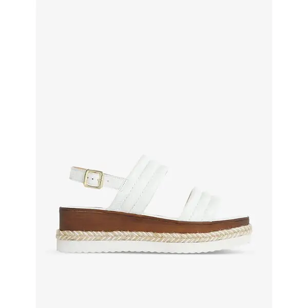 DUNE Kazzy Padded Leather Wedge Sandals