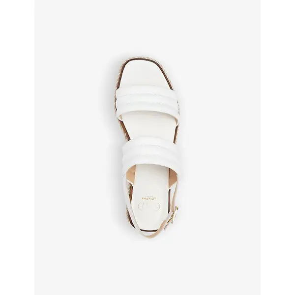 DUNE Kazzy Padded Leather Wedge Sandals