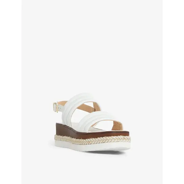 DUNE Kazzy Padded Leather Wedge Sandals