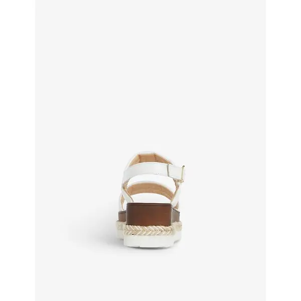 DUNE Kazzy Padded Leather Wedge Sandals