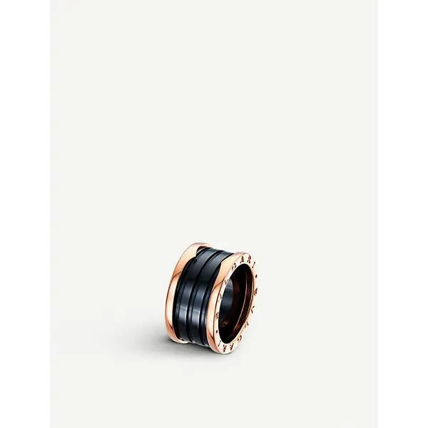 BVLGARI B.zero1 18ct Rose-gold And Ceramic Ring
