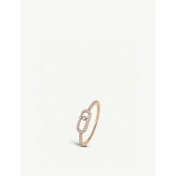 Messika Move Uno 18ct Rose Gold Diamond Ring - Pink