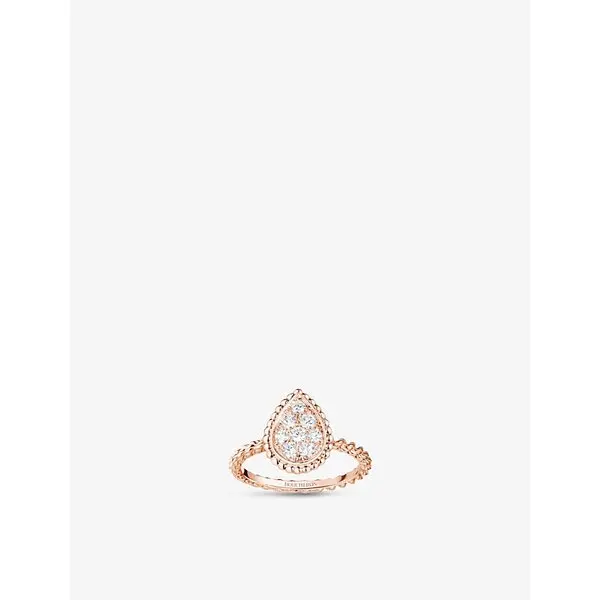 Boucheron Serpent Bohème Rose Gold And Diamond Ring - Pink