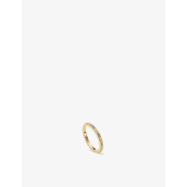 Monica Vinader Gem-set 18ct -plated Vermeil Sterling-silver Eternity Ring - Gold