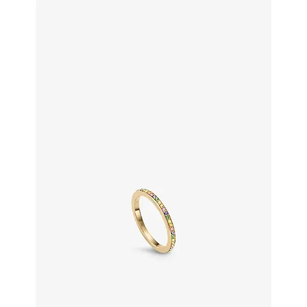Monica Vinader Gem-set Vermeil Eternity Ring - Yellow Gold
