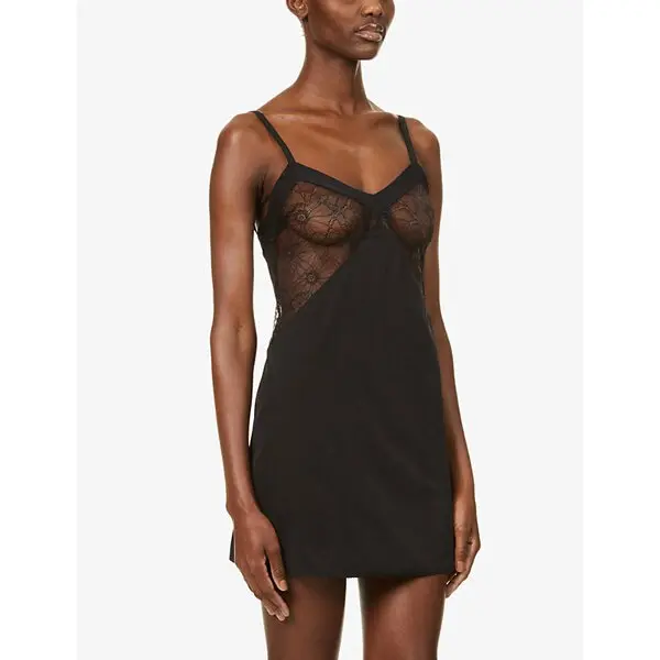 Chantelle Tailor Floral-embroidered Stretch-lace Nightdress
