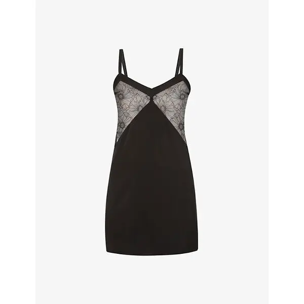 Chantelle Tailor Floral-embroidered Stretch-lace Nightdress