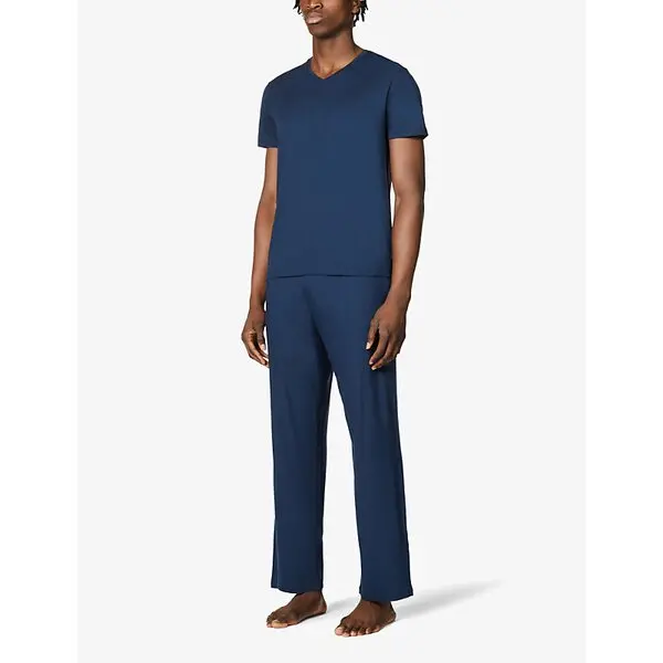 Derek Rose Basel Stretch-jersey T-shirt - Denim