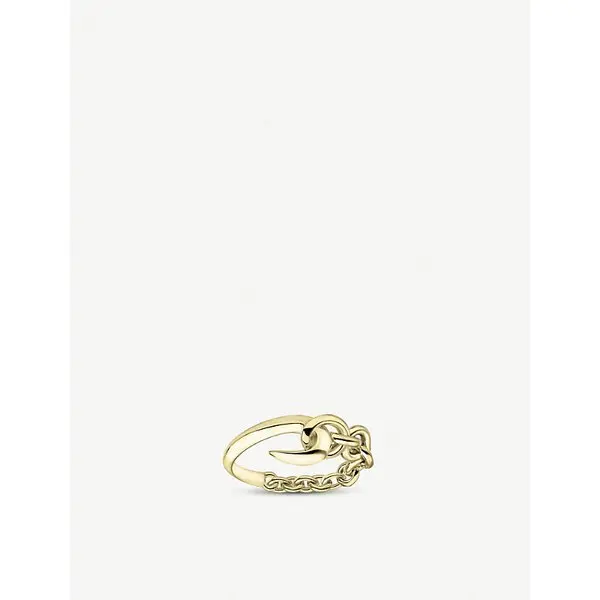 SHAUN LEANE Hook And Chain Ring - Yellow Gold Vermeil