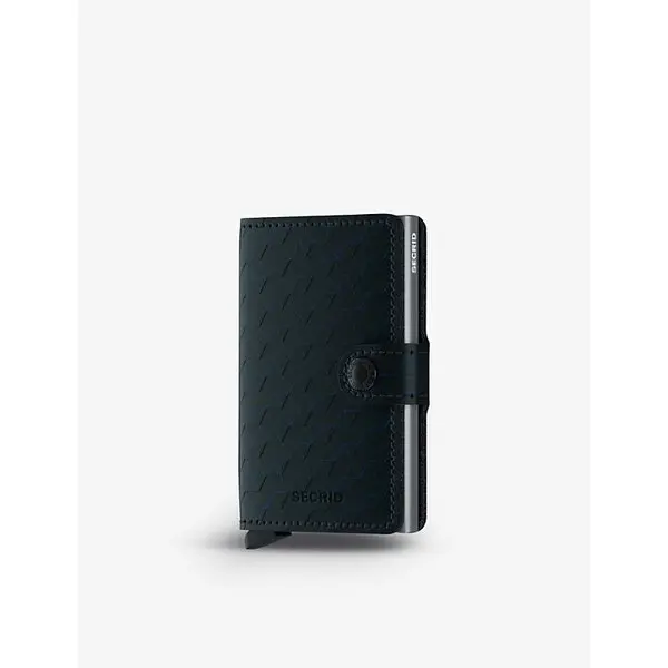SECRID Miniwallet Optical Leather And Aluminium Cardholder - Black Titanium