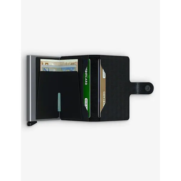 SECRID Miniwallet Optical Leather And Aluminium Cardholder - Black Titanium