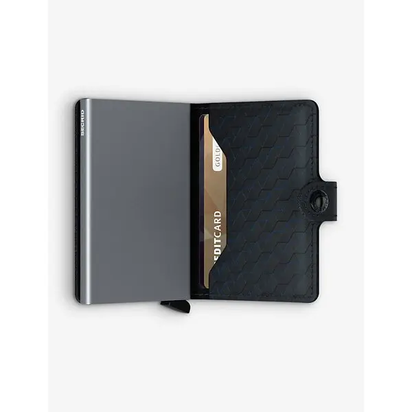 SECRID Miniwallet Optical Leather And Aluminium Cardholder - Black Titanium