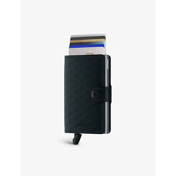 SECRID Miniwallet Optical Leather And Aluminium Cardholder - Black Titanium