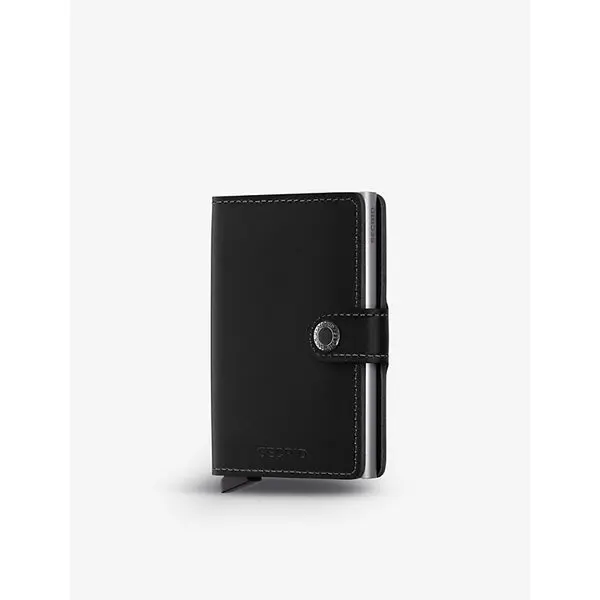 SECRID Miniwallet Original Leather And Aluminium Cardholder - Black