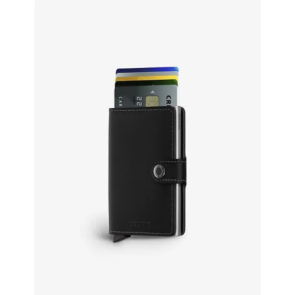 SECRID Miniwallet Original Leather And Aluminium Cardholder - Black