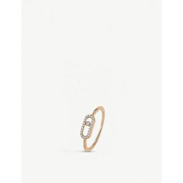 Messika Move Uno 18ct Rose Gold Diamond Ring - Pink
