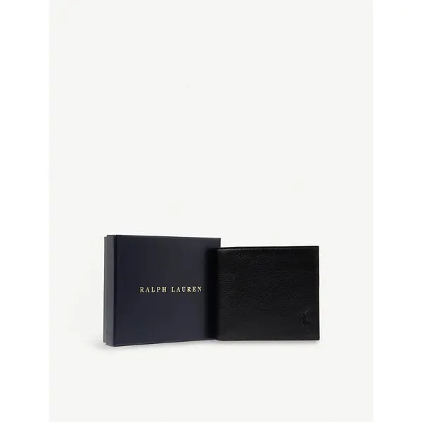 Polo Ralph Lauren Pony-embossed Pebbled Leather Billfold Wallet - Black