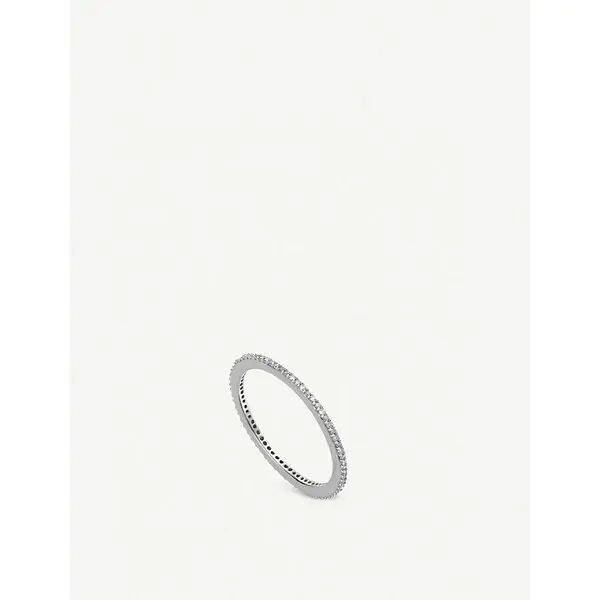 Monica Vinader Skinny Diamond Eternity Ring - White