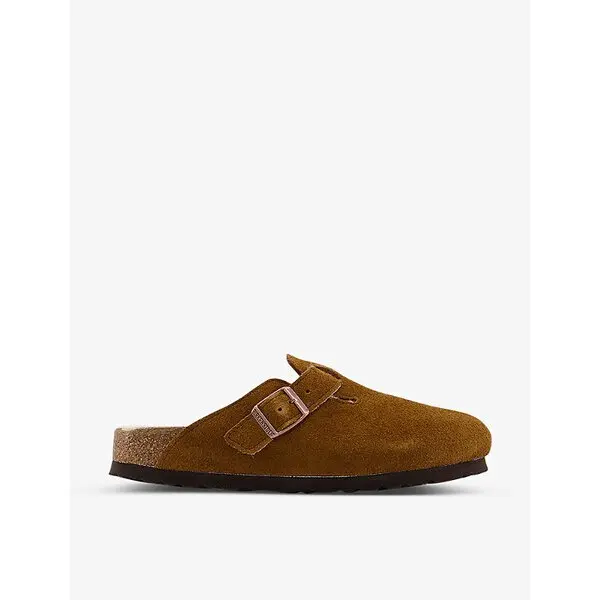 BIRKENSTOCK Boston Buckle-detail Suede And Shearling Sandals