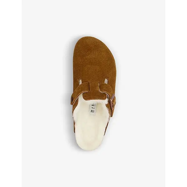 BIRKENSTOCK Boston Buckle-detail Suede And Shearling Sandals
