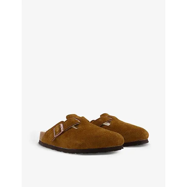 BIRKENSTOCK Boston Buckle-detail Suede And Shearling Sandals
