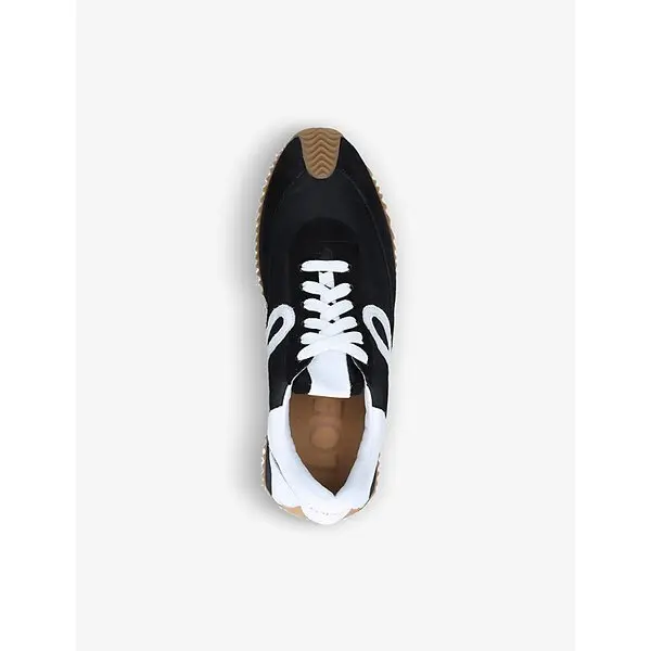 Loewe Flow Runner Monogram Leather And Shell Trainers - Blk/white