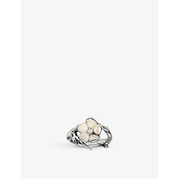 SHAUN LEANE Cherry Blossom And Diamond Ring - Sterling Silver