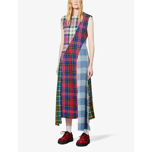 RAVE REVIEW Iggy Asymmetric Deadstock-wool Midi Dress
