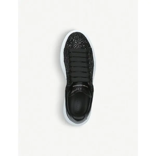 Alexander McQueen Runway Glitter-leather Platform Trainers - Black