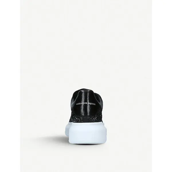 Alexander McQueen Runway Glitter-leather Platform Trainers - Black