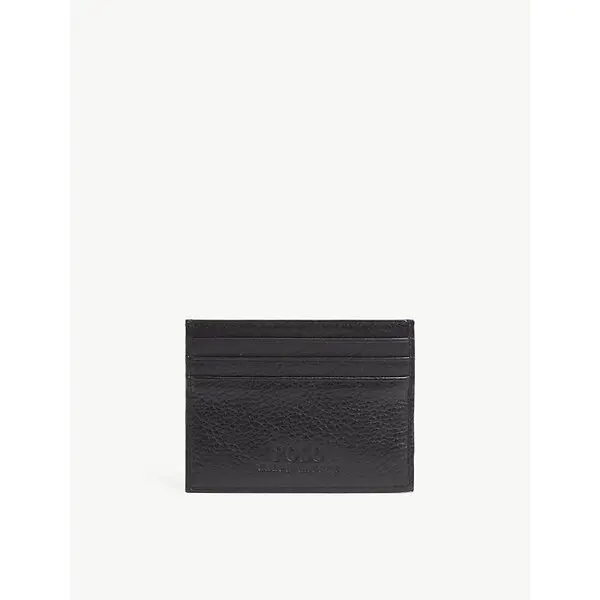 Polo Ralph Lauren Logo-debossed Pebbled-leather Cardholder - Black