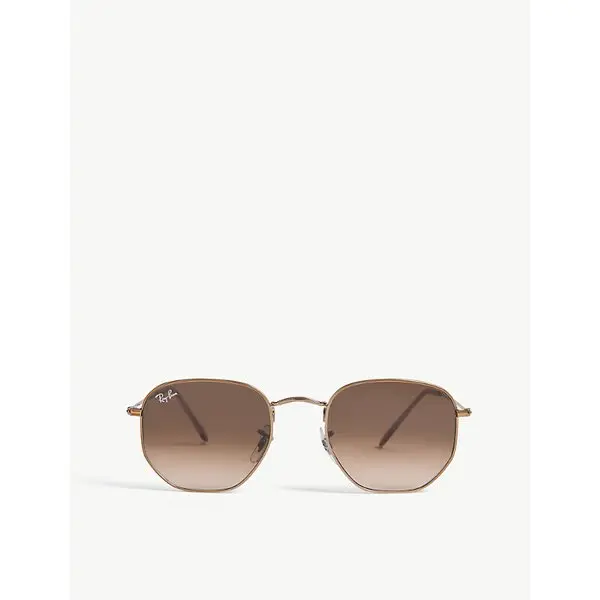 Ray-ban Metal Hexagonal Sunglasses - Brown