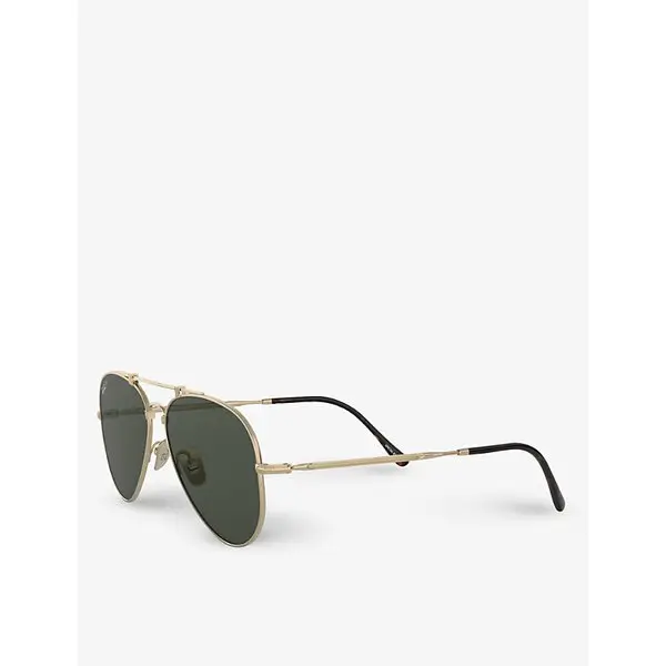 Ray-ban Aviator-frame Polarised Titanium Sunglasses