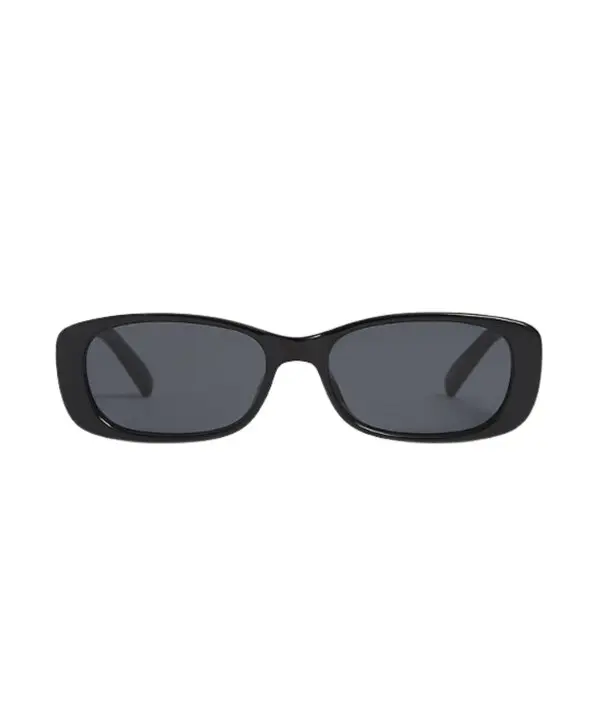 Le Specs Rectangular-frame Acetate Sunglasses - Mat Blk Coal Smoke Mono