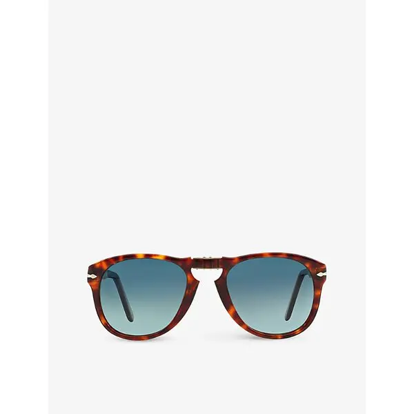 Persol Po0714 Acetate Aviator Sunglasses - Brown