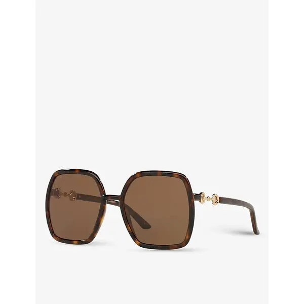 Gucci Gg0890s Horsebit-Embellished Square-Frame Sunglasses In