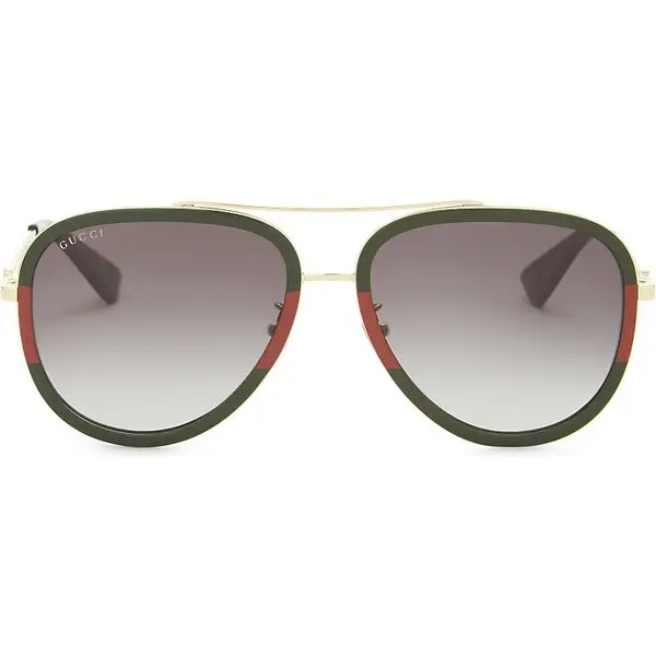 Gucci Gg0062s Aviator Sunglasses - Gold