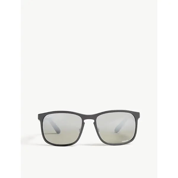 Ray-ban Chromance Square-frame Sunglasses - Black