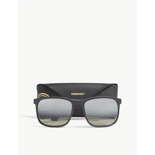 Ray-ban Chromance Square-frame Sunglasses - Black